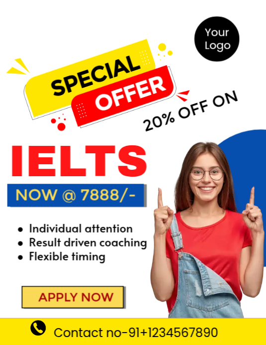 White Professional Ielts Flyer (us Letter) Template | PosterMyWall