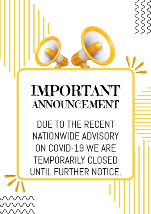 White Professional Important Announcement A4 Template | PosterMyWall