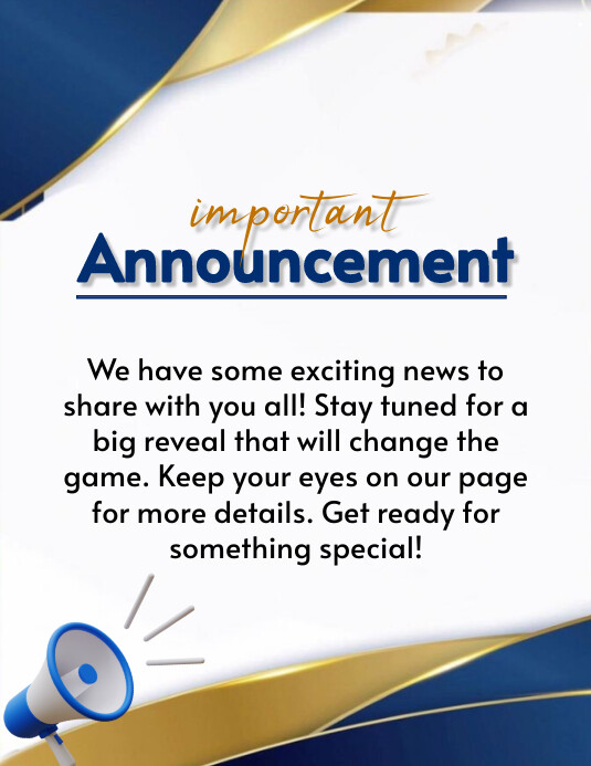 White Professional Important Announcement Fl Template | PosterMyWall