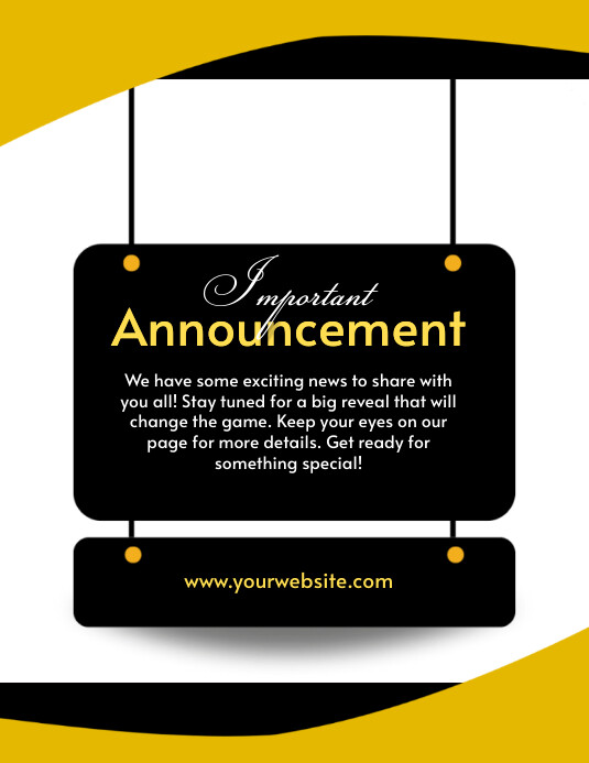 White Professional Important Announcement Fl Template | PosterMyWall