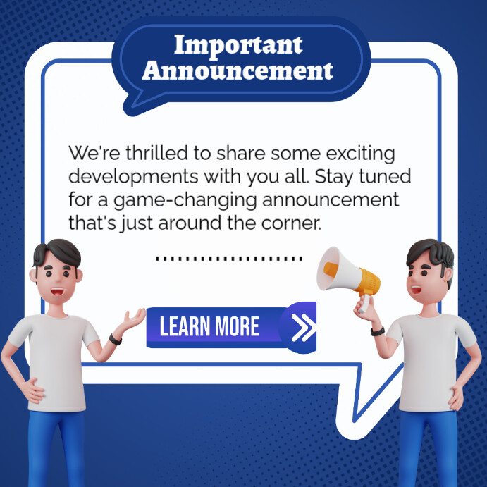 White Professional Important Announcement Instagram Post Template ...