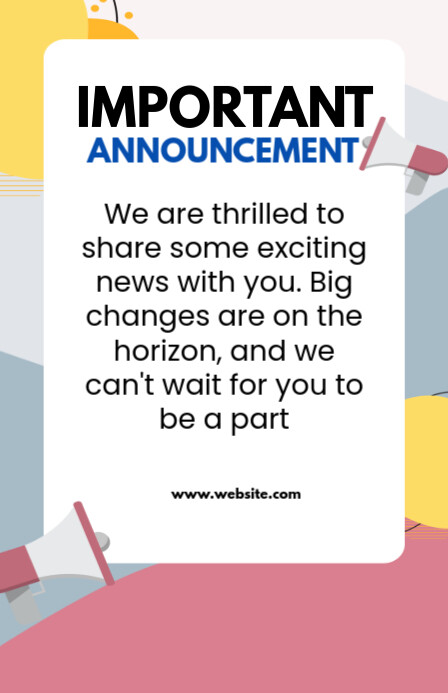 White Professional Important Announcement Notification Flyers Tabloid ...