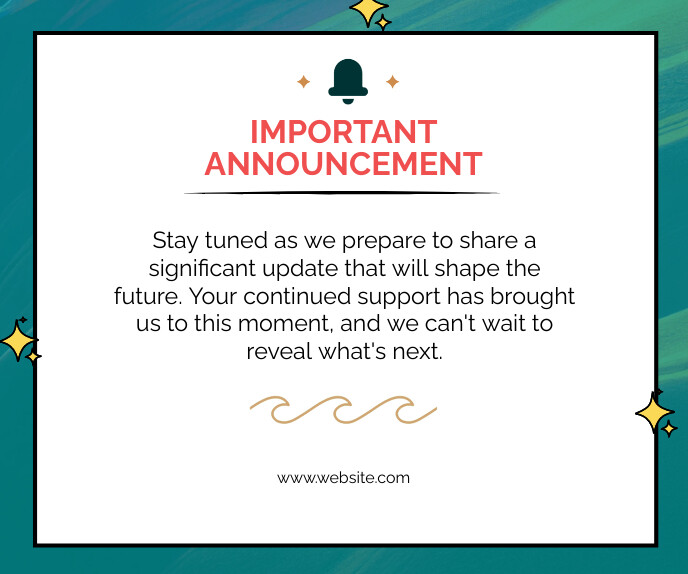 White Professional Important Announcement Not Template | PosterMyWall
