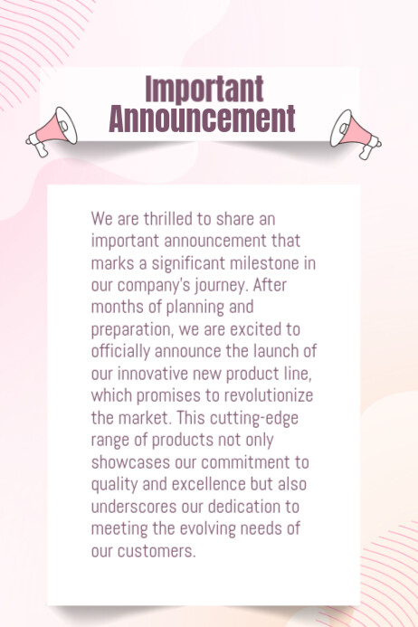 Copy of White Professional Important Announcement Poster | PosterMyWall