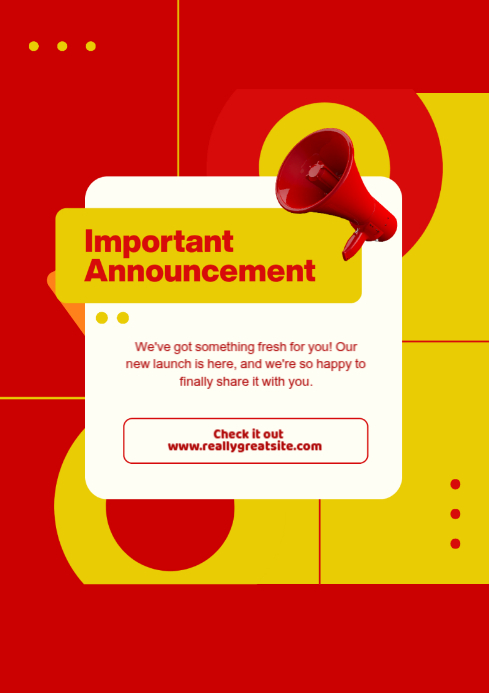 White Professional Important Announcement Post A4 Template | PosterMyWall