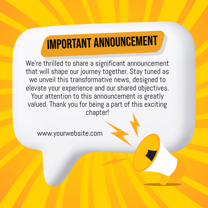 Copy of White Professional Important Announcement Posters Instagram ...