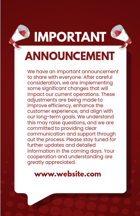Plantilla de White Professional Important Announcement Tabloid ...