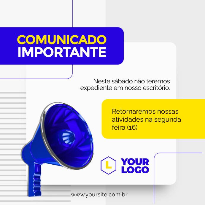 White Professional Important Announcement Wit Template | PosterMyWall