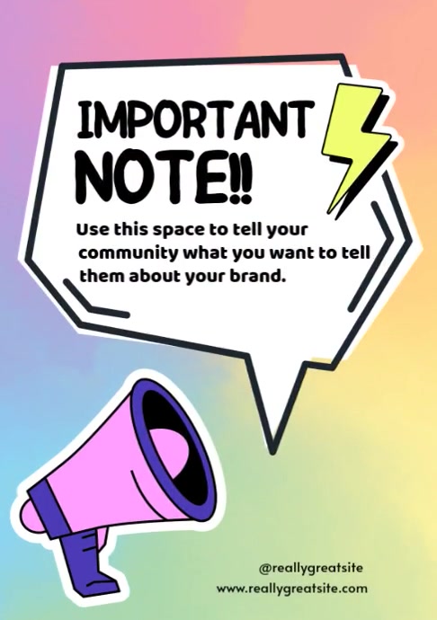 White Professional Important Note A2 Template | PosterMyWall