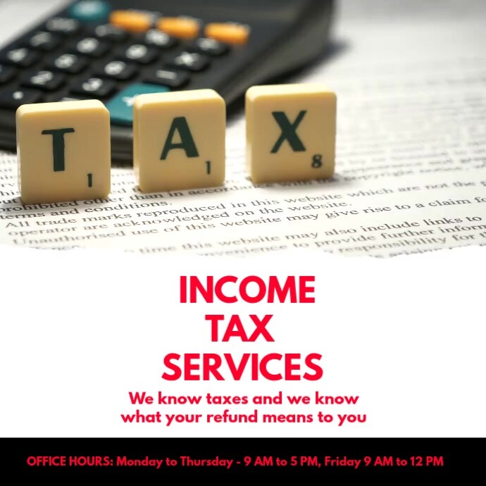 Copy of White Professional Income Tax Services Instagram Post ...