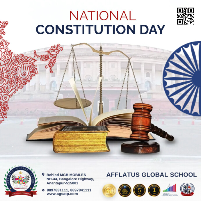 White Professional Indian Constitution Day Instagram Post Template ...