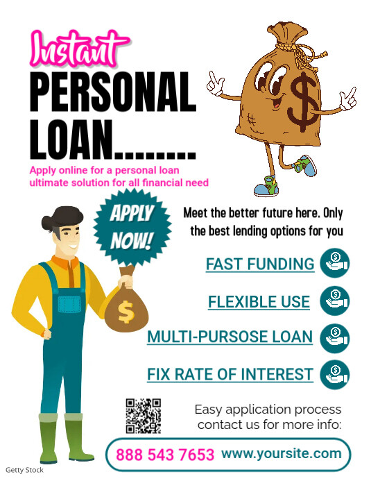 Copy of White Professional Instant Personal Loan Flyer (us Letter) | PosterMyWall