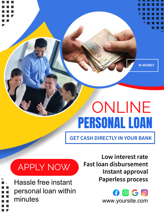 White Professional Instant Personal Loan Flye Template | PosterMyWall