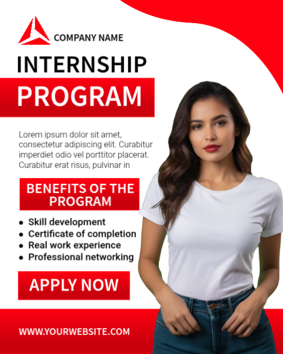 White Professional Internship Instagram Portrait Template | PosterMyWall