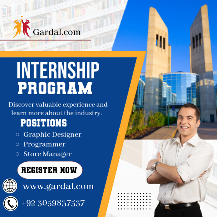 White Professional Internship Poster Design Instagram Post Template ...