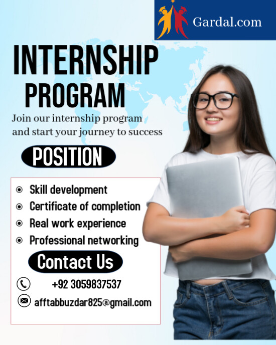 Copy of White Professional Internship Program Poster Design Instagram Portrait | PosterMyWall