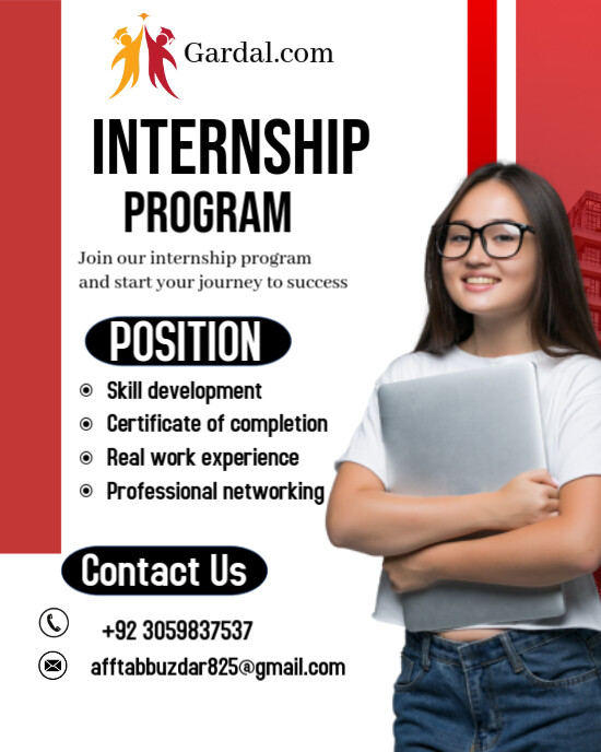 Copy of White Professional Internship Program Poster Design Instagram Portrait | PosterMyWall