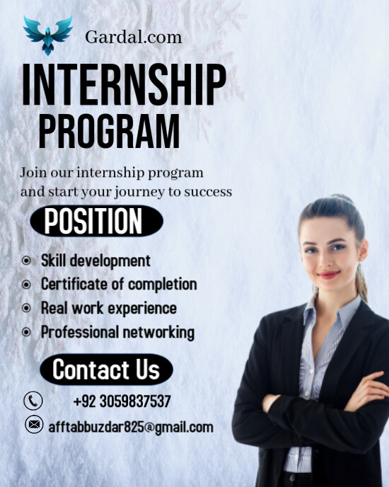 White Professional Internship Templates Instagram Portrait | PosterMyWall