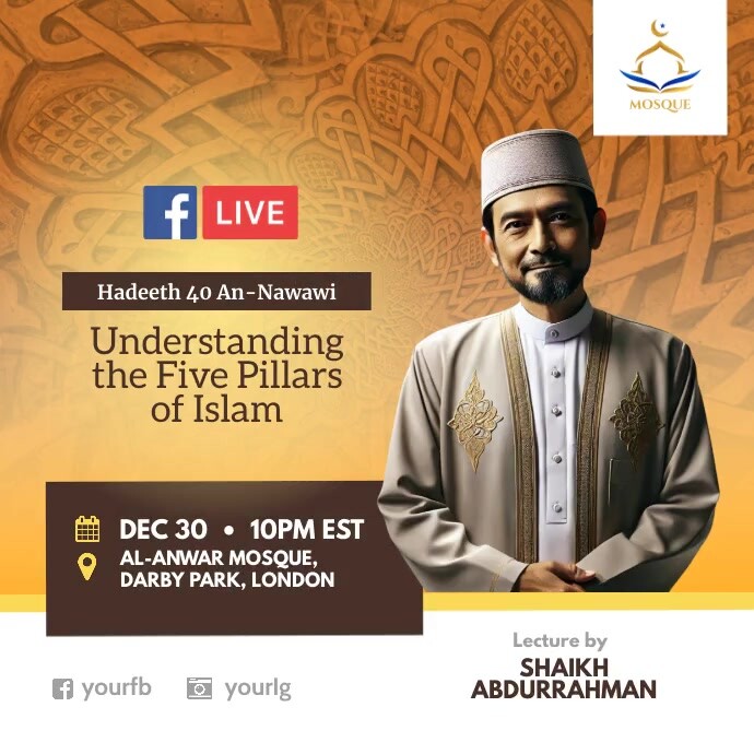 White Professional Islamic Preacher Ceramah A Template | PosterMyWall