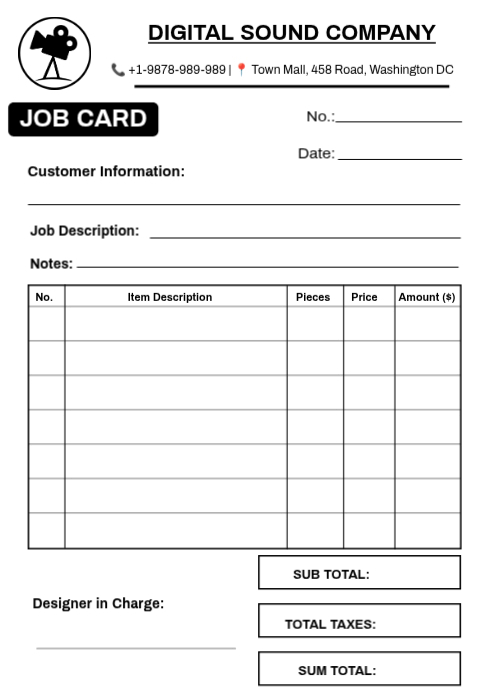 White Job Card A5 Template | PosterMyWall