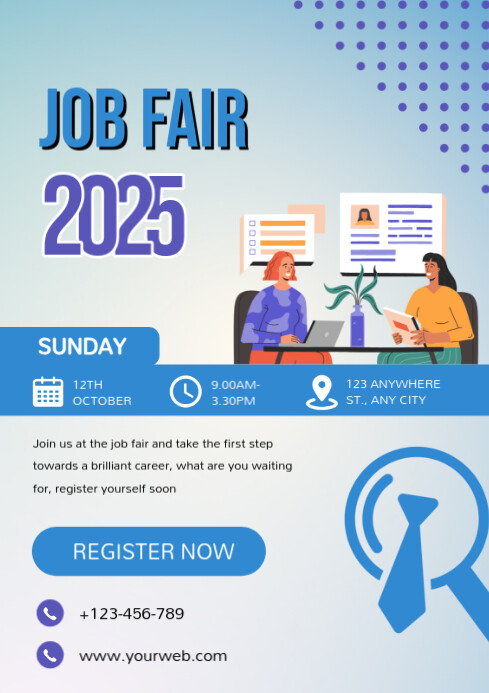 White Professional Job Fair And Career Expo Program Advertising Poster ...