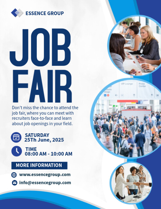 White Professional Job Fair Flyer Design Template Flyer (us Letter) เท ...