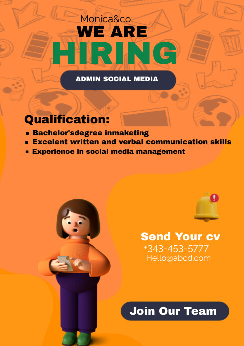 Copy of White Professional Job Hiring A2 | PosterMyWall