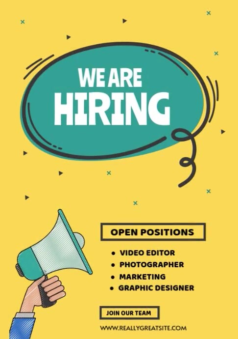 White Professional Job Hiring Post A4 Template | PosterMyWall