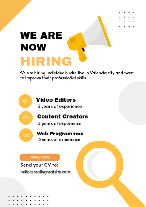 Copy of White Professional Job Hiring Post A4 | PosterMyWall
