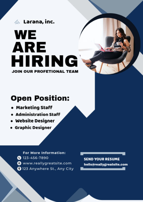 Copy of White Professional Job Hiring Post A4 | PosterMyWall