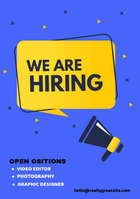 White Professional Job Hiring Post A4 Template | PosterMyWall