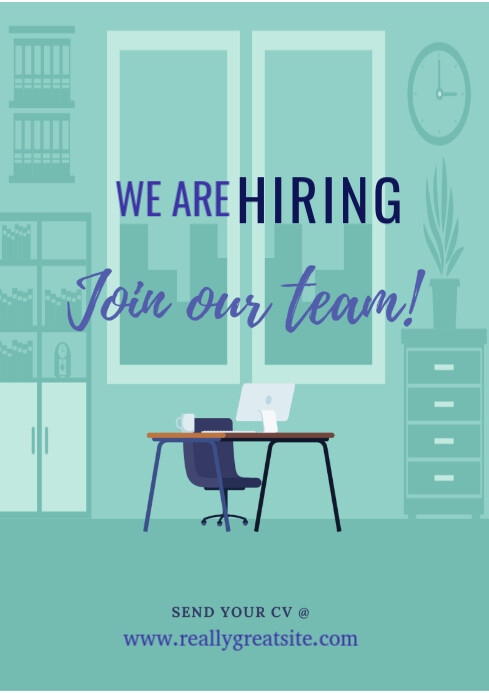 White Professional Job Hirinh Post A4 Template | PosterMyWall