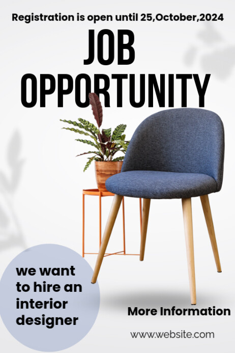 White Professional Job Opportunities Poster Templat | PosterMyWall