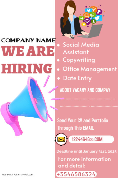 Copy of White Professional Job Posters Poster | PosterMyWall