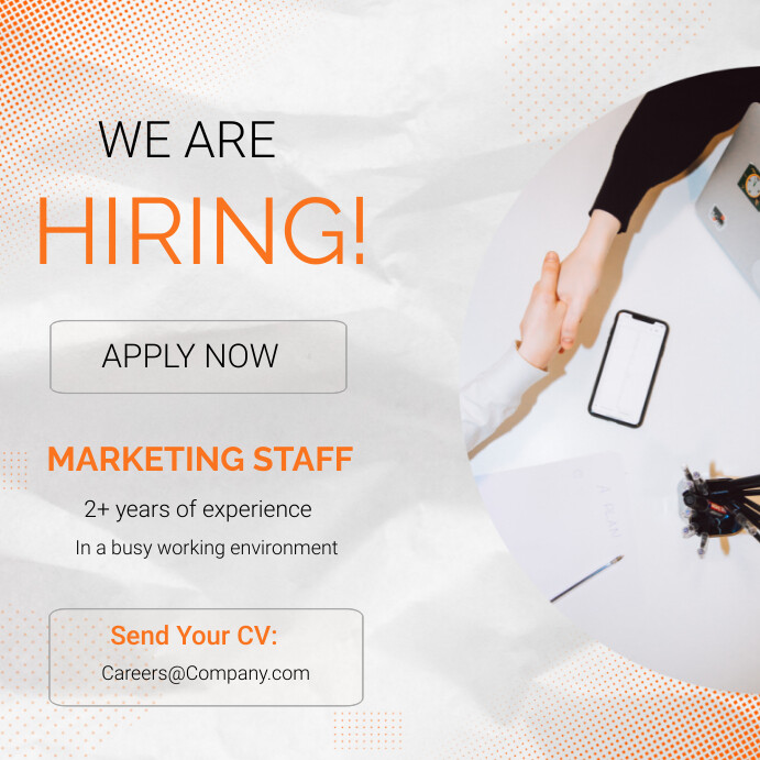 Copy of White Professional Job Vacancy Ad Instagram P | PosterMyWall