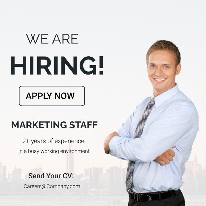 White Professional Job Vacancy Ad Instagram P Template | PosterMyWall