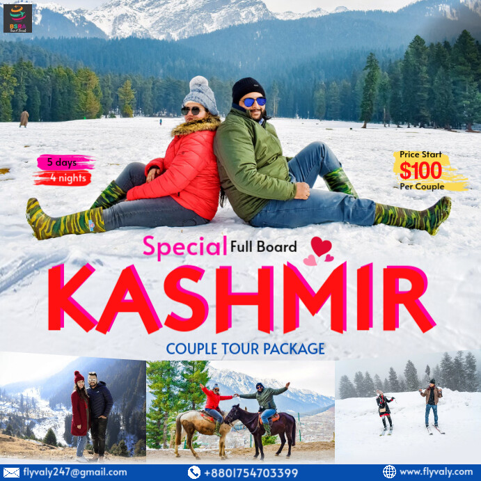 White Professional Kashmir Couple Tour Package Ads Design Instagram ...