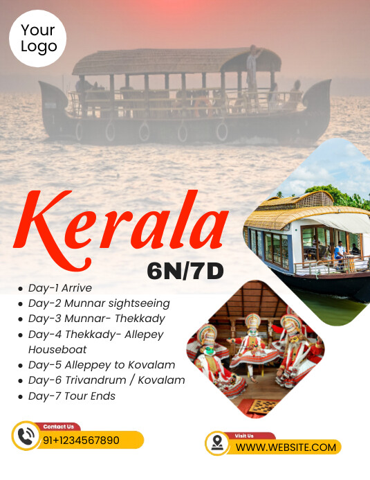 White Professional Kerala Flyer (us Letter) Template | PosterMyWall