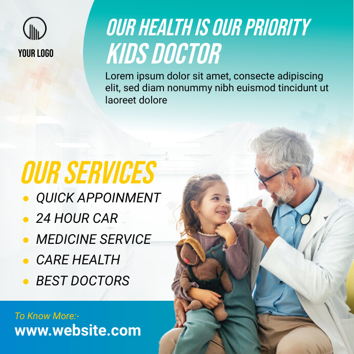Copy of White Professional Kids Doctor | PosterMyWall