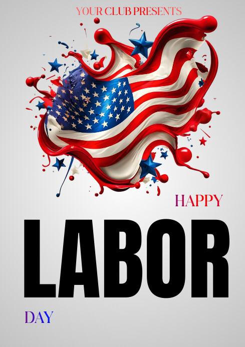 White Professional Labor Day Celebration A4 Template | PosterMyWall