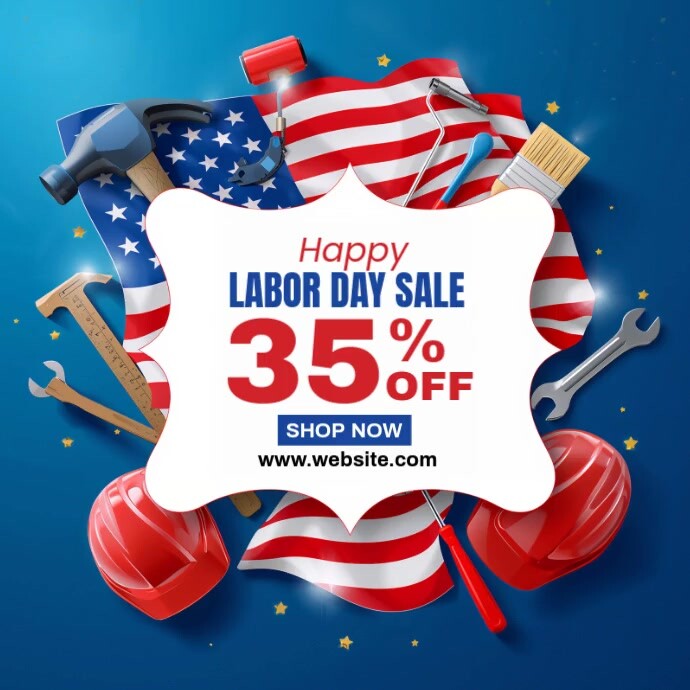 White Professional Labour Day Sale Offer Template Instagram Post ...