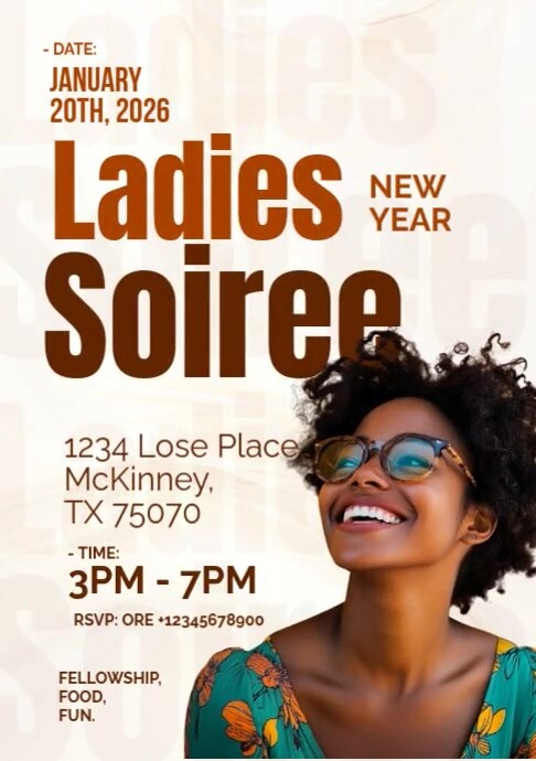 Plantilla de White Professional Ladies Soiree Evening Event A3 ...