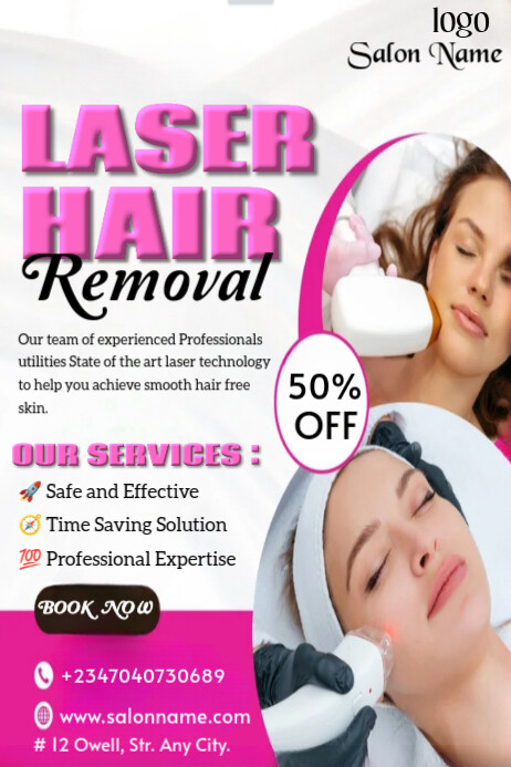 Copy of White Professional Laser Hair Reduction Flyer Poster | PosterMyWall
