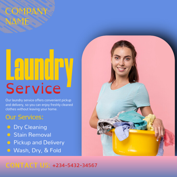 White Professional Laundry Service Instagram Post Template | PosterMyWall