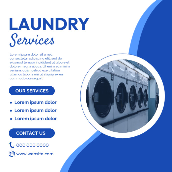 White Professional Laundry Services Instagram Post Template | PosterMyWall