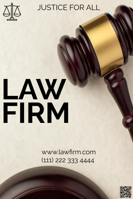 White Professional Law Firm Poster Template | PosterMyWall