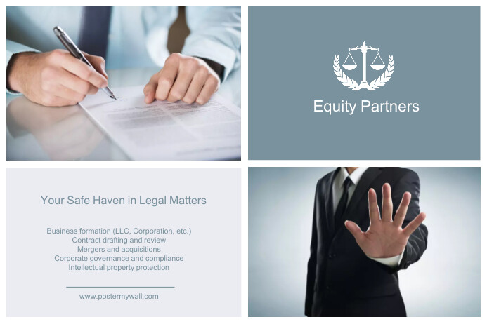White Professional Law Firm Services Poster Template | PosterMyWall