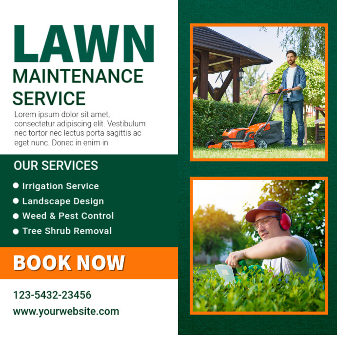 White Professional Lawn Maintenance Service Instagram Post Template ...