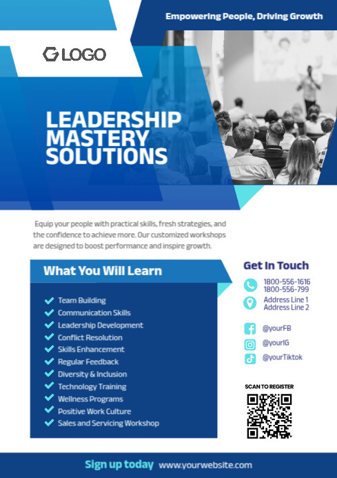 Copy of White Professional Leadership Mastery Solutions Flyer Poster A4 ...