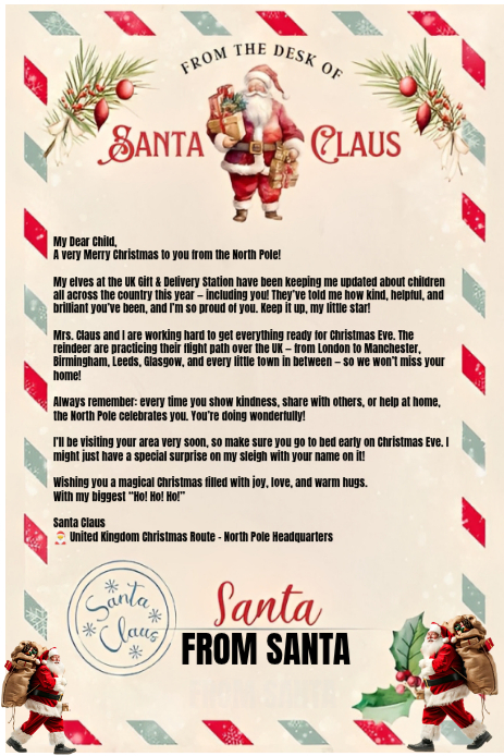 White Professional Letter From Santa Pinterest Graphic Template ...